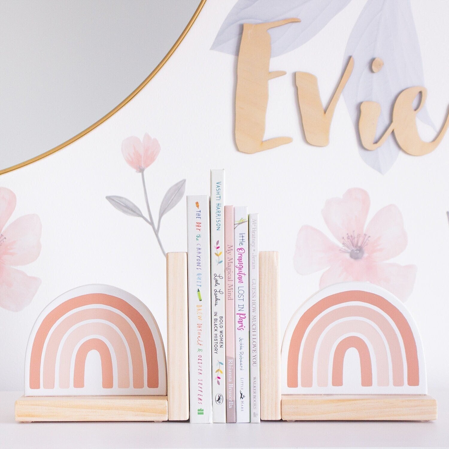 Blush Pink Rainbow Bookends | One Little Cove